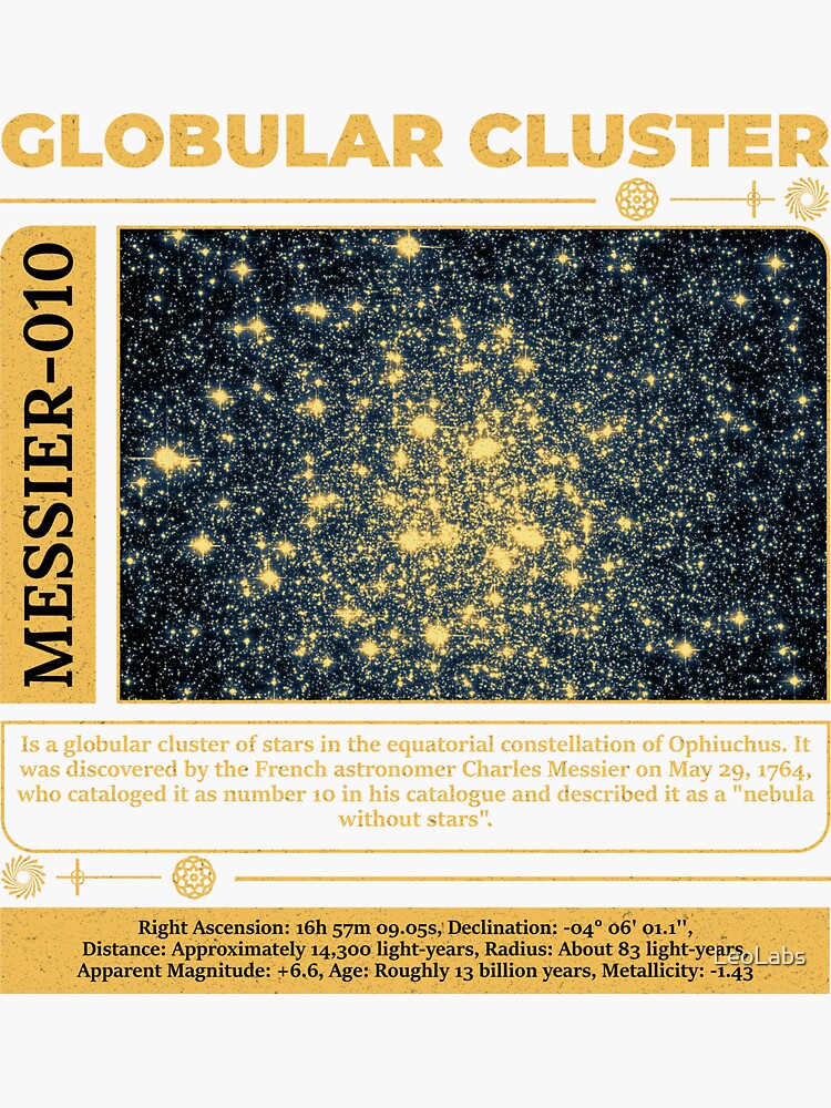 "Messier 010 Globular Cluster" Sticker for Sale by LeoLabs | Redbubble