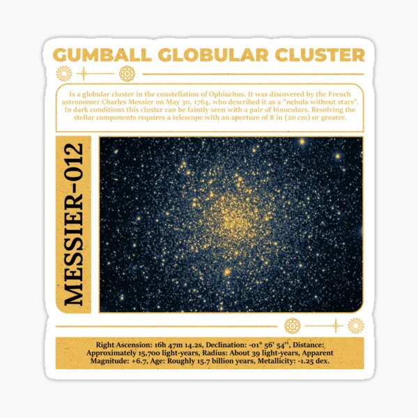 "Messier 012 Gumball globular cluster" Sticker for Sale by LeoLabs | Redbubble