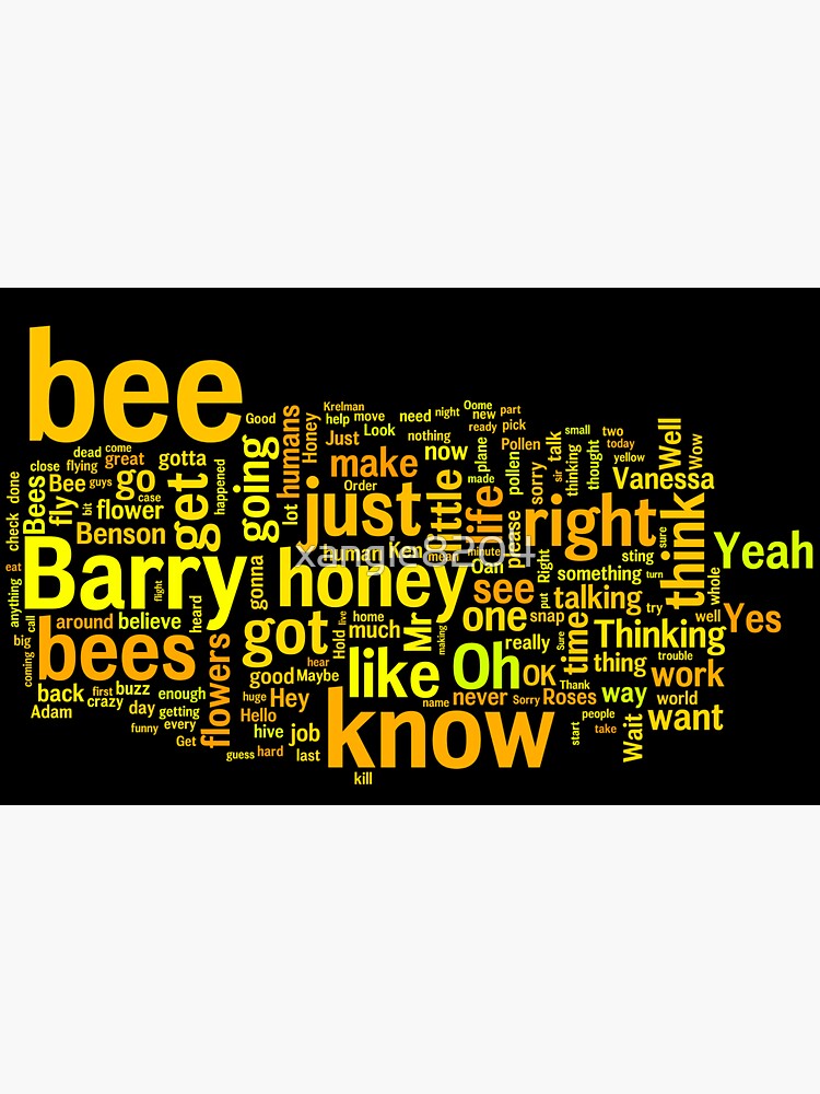 "Bee Movie Script" Sticker for Sale by xangie8204 | Redbubble