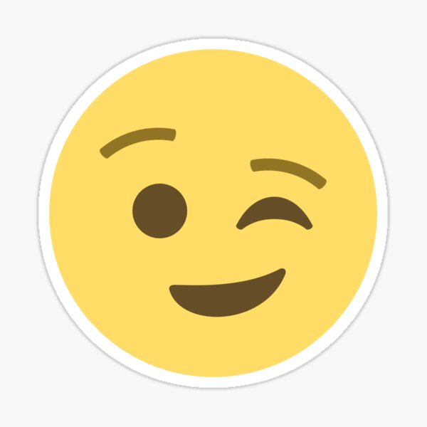 "Winking Face Emoji" Sticker for Sale by patternsbyposh | Redbubble
