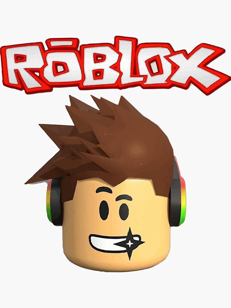 "Roblox character head with headphones" Sticker for Sale by Beshoy ...