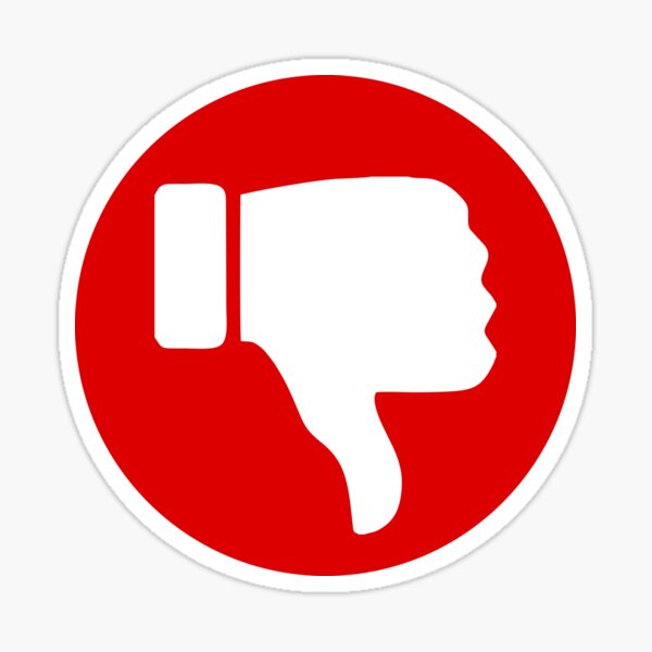 "Thumbs Down Dislike" Sticker for Sale by IconAlchemist | Redbubble