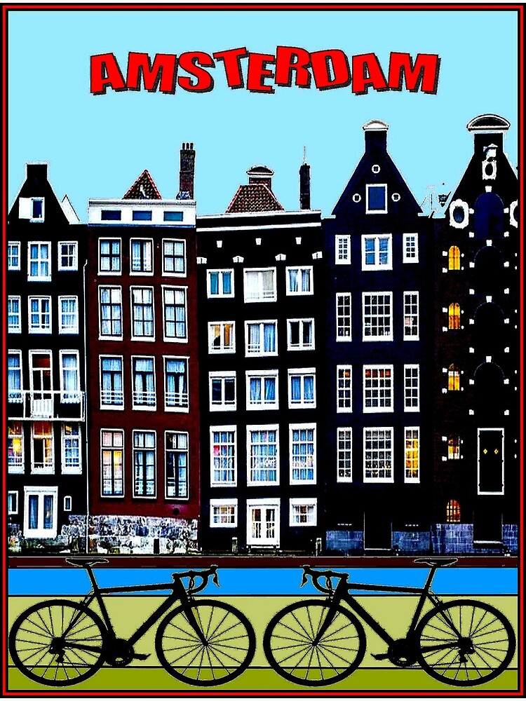 Poster « AMSTERDAM: Impression de vélo vintage. », par posterbobs | Redbubble