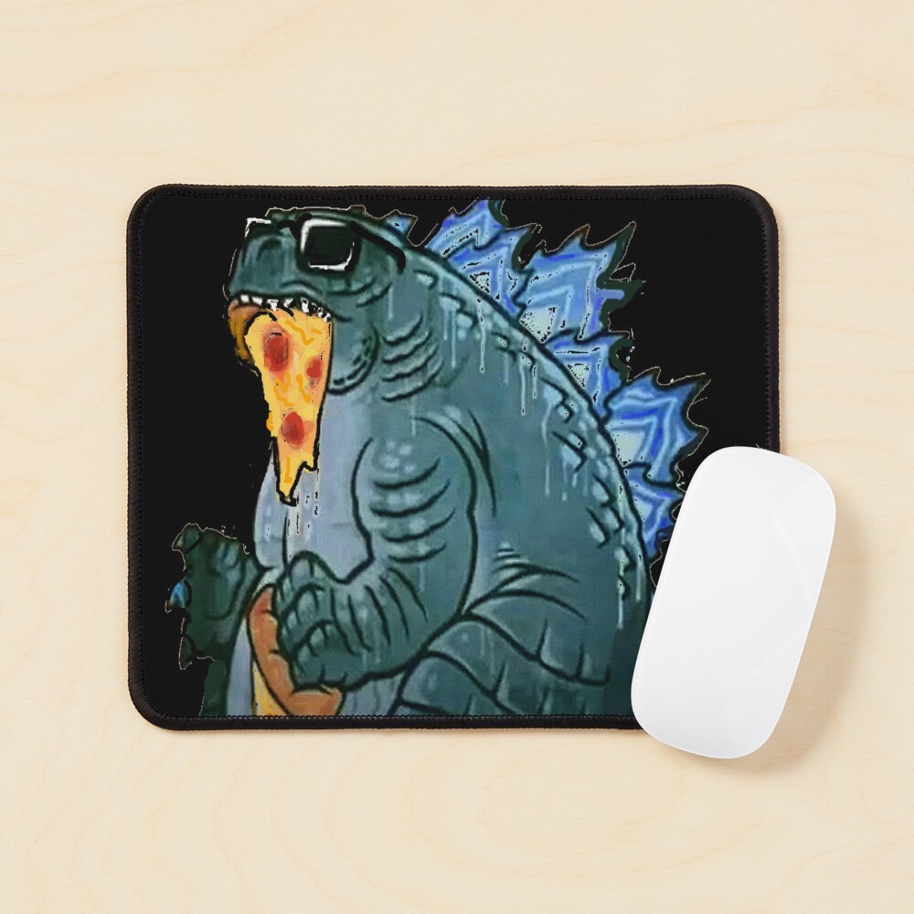 "GODZILLA EATING PIZZA " Sticker for Sale by coffeecountyjim | Redbubble