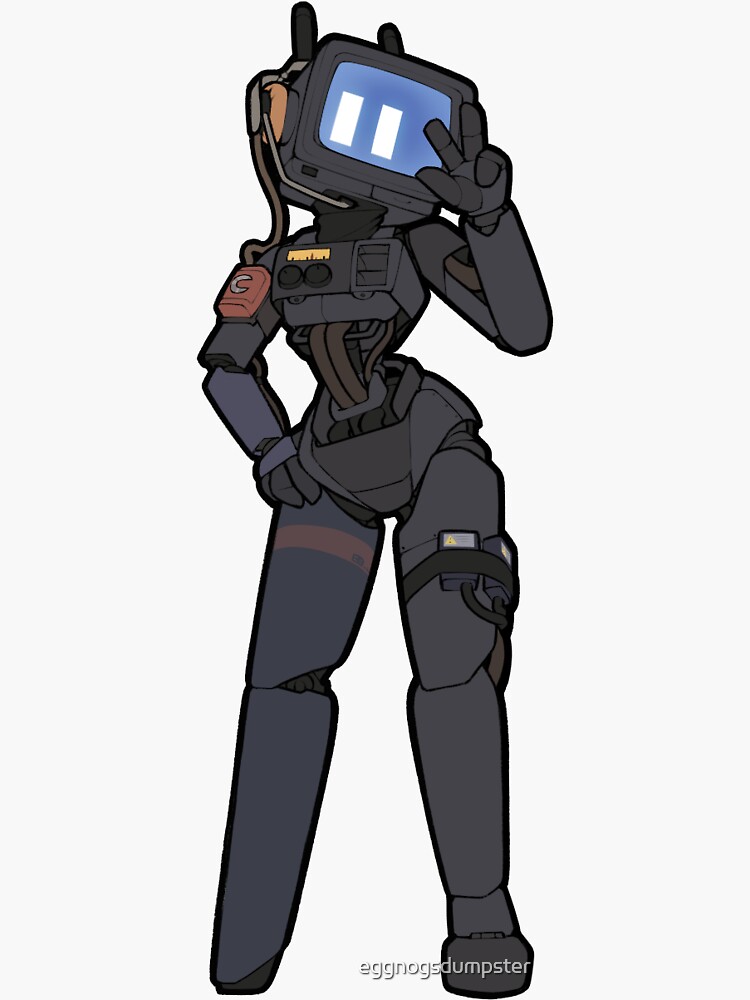 "TV Head Robot" Sticker for Sale by eggnogsdumpster | Redbubble