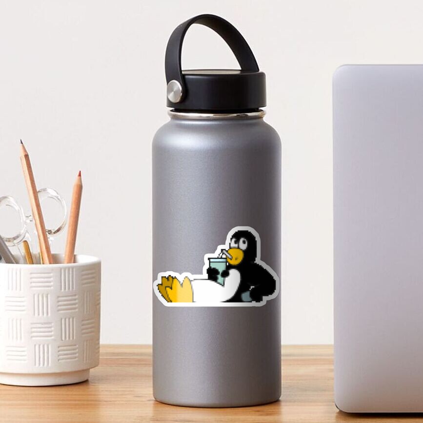 "Bored Tux Paint Tux" Sticker for Sale by TuxPaint | Redbubble