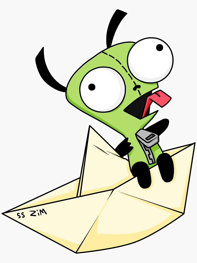"Invader Zim Gir Paper Boat" Sticker for Sale by Re-Pyper | Redbubble