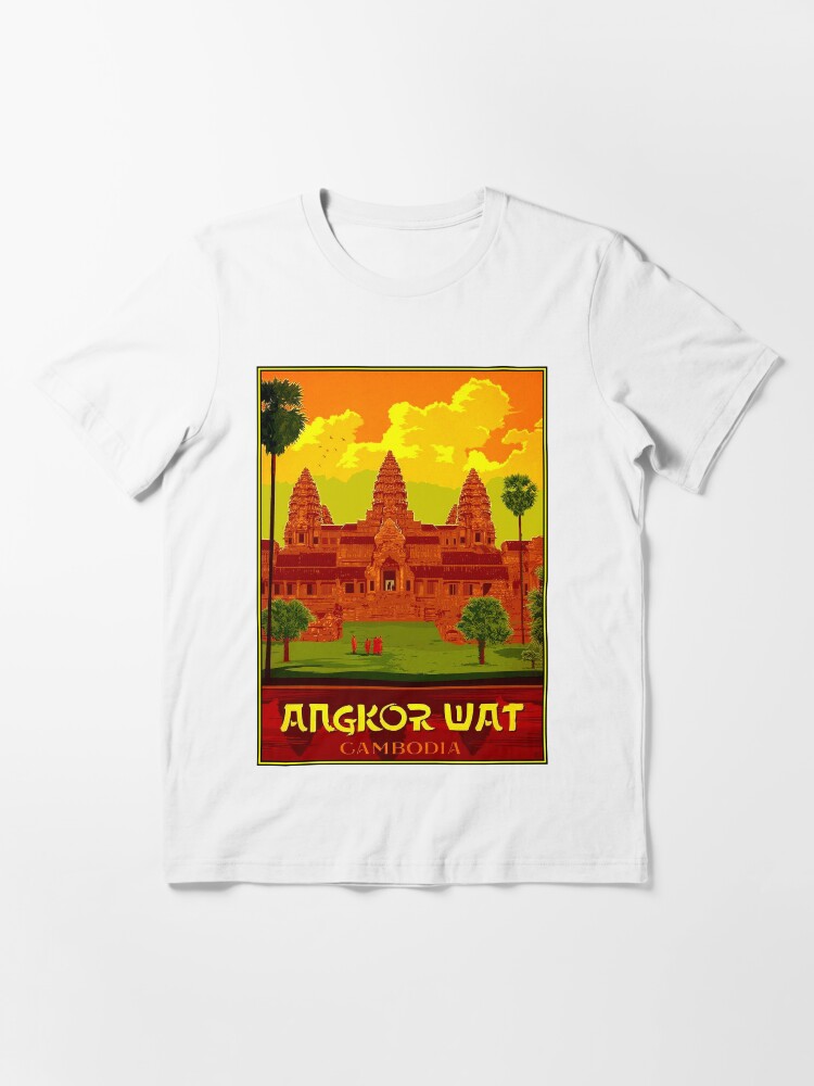 "ANGKOR WAT : Vintage Cambodia Temple Print" T-shirt by posterbobs ...