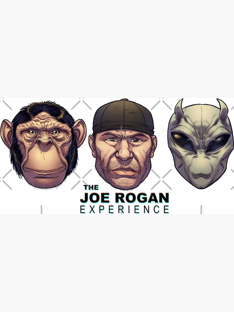 "Joe Rogan experience featuring the monkey and alien art" Framed Art ...