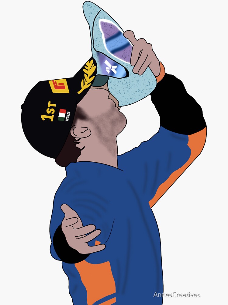 "Daniel Ricciardo 2021 podium shoey" Sticker for Sale by AnnesCreatives ...