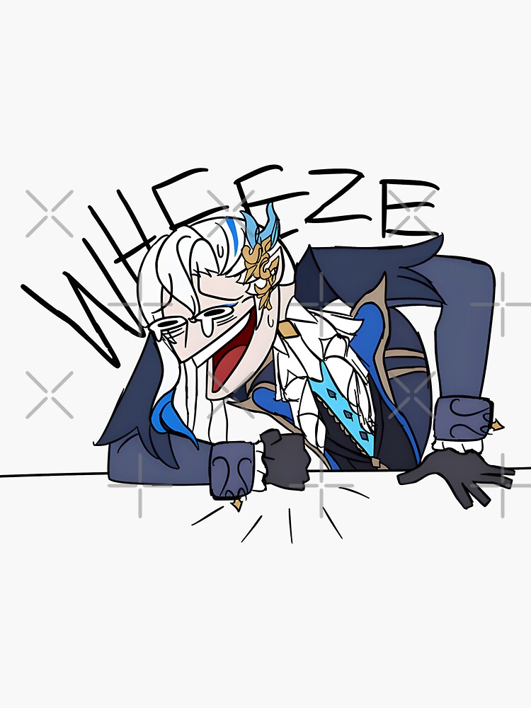 "Neuvillette Wheeze Meme Genshin Impact" Sticker for Sale by puffdipper ...
