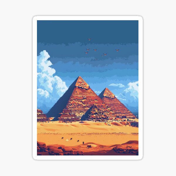 "Pyramids of Giza Pixel Art " Sticker for Sale by SaintCurio | Redbubble