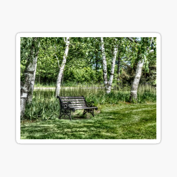 "Shaded Bench" Sticker for Sale by LMontgomery | Redbubble
