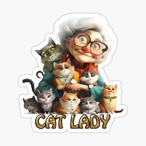 "Cat Lady Sticker Home Decor" Sticker for Sale by FaganStudio6696 ...