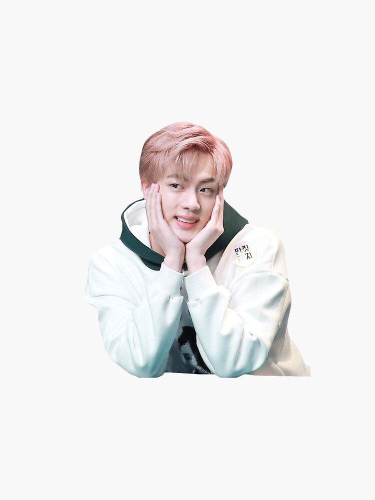 "BTS Jin Sticker!" Sticker for Sale by oofbts | Redbubble
