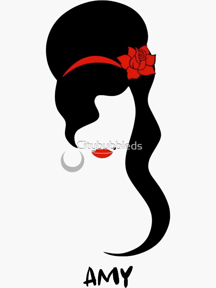 "Amy winehouse tattoo design" Sticker for Sale by Citybubbleds | Redbubble