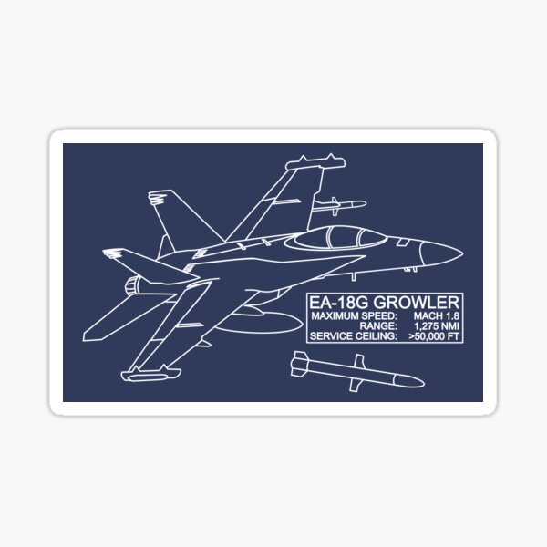 "EA-18G Growler Jet Fighter Plane Blueprint Infographic Diagram ...