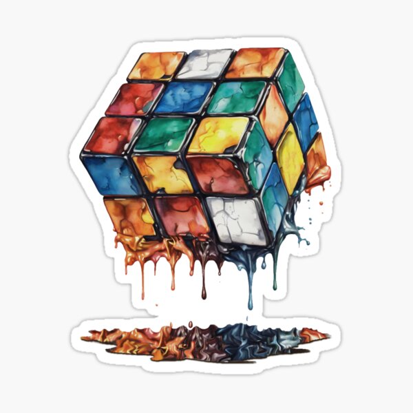 "Cute melting cube" Sticker for Sale by glooballcenter | Redbubble