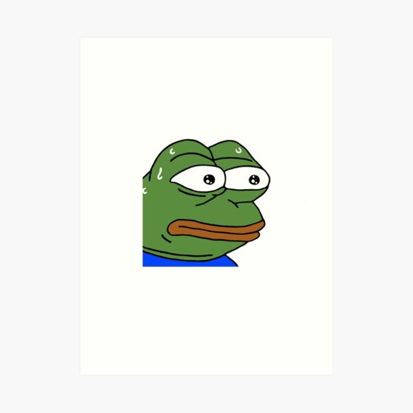 "monkaS Emote White Text" Art Print for Sale by KingClothes | Redbubble