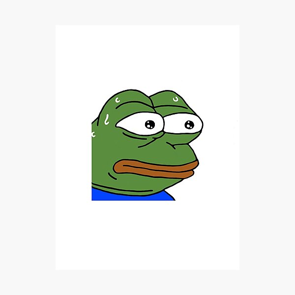 Impression photo « MonkaS Emote Texte Blanc », par KingClothes | Redbubble