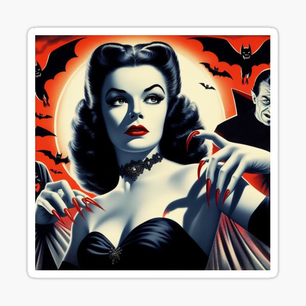 "Vintage Vampire Woman" Sticker for Sale by PulpVintage | Redbubble