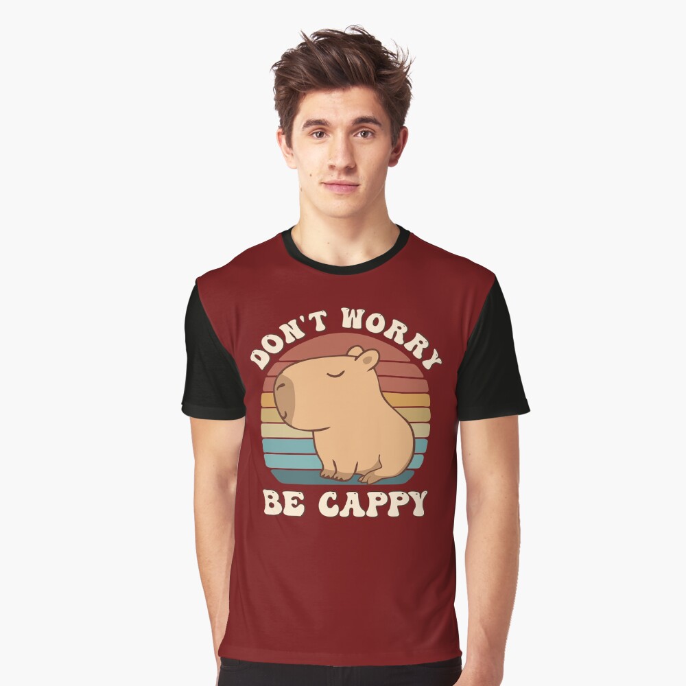 "Retro Rodent Capybara Dont Be Worry Be Cappy Funny Saying " Sticker ...
