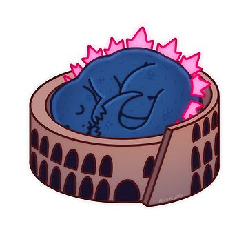 "Sleepy Godzilla" Sticker for Sale by angyluffy | Redbubble