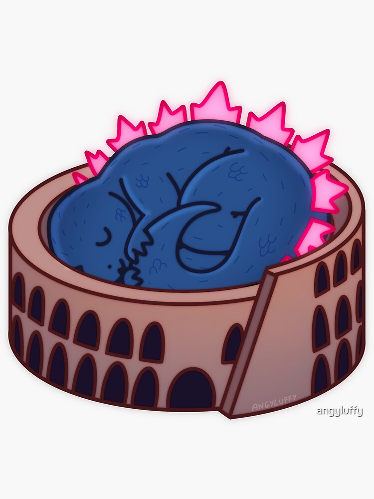 "Sleepy Godzilla" Sticker for Sale by angyluffy | Redbubble
