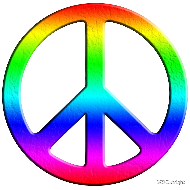 "Rainbow Peace Sign" by 321Outright | Redbubble