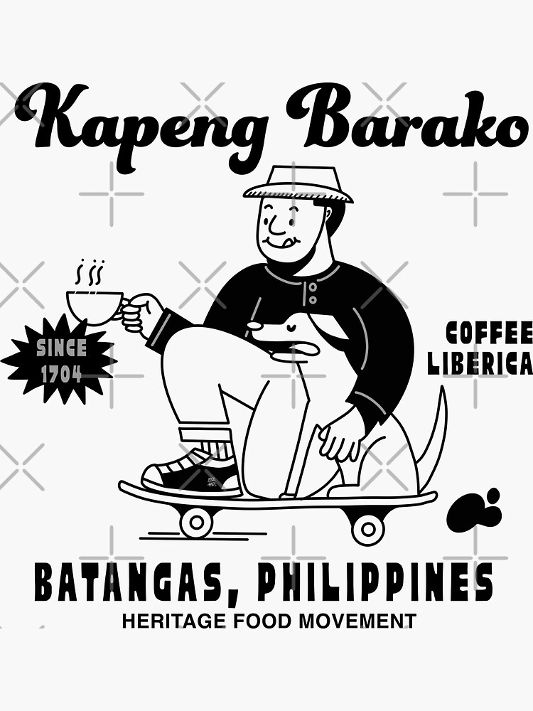 "BATANGAS COFFEE PHILIPPINES SHIRT BACK PRINT WHITE" Sticker for Sale ...