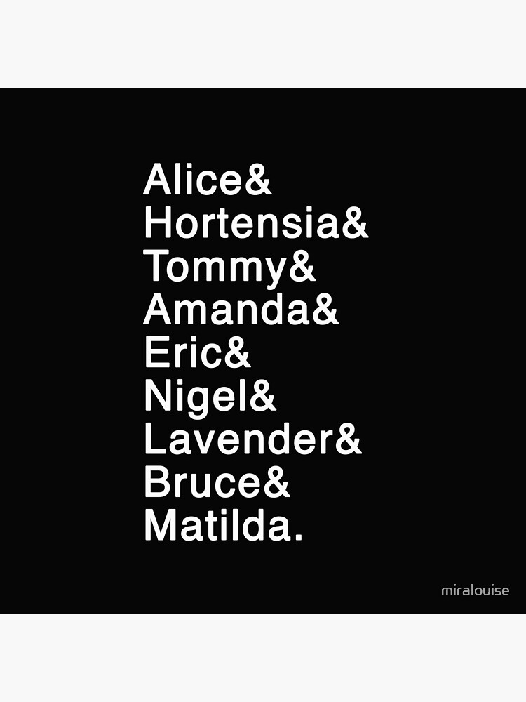 "Matilda the Musical - Names" Throw Pillow for Sale by miralouise ...