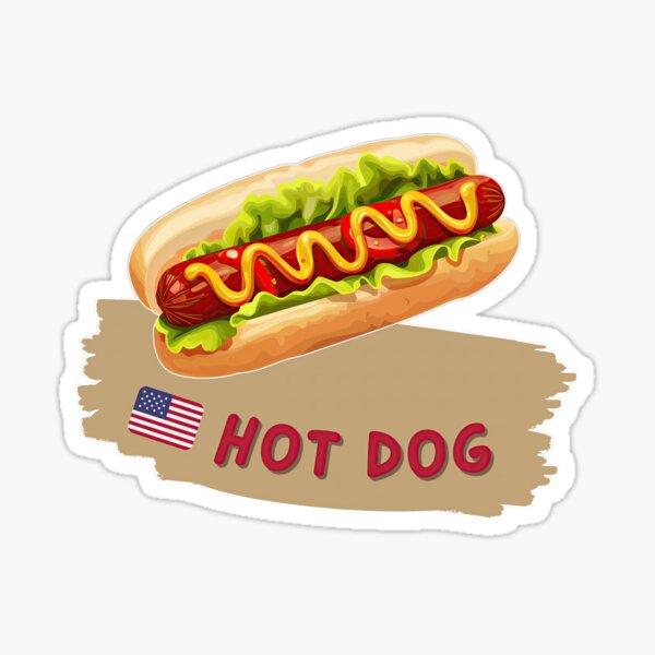 "Hot dog| American cuisine | Traditional Food" Sticker for Sale by ...
