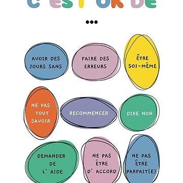 "Kid self-affirmation design, classroom decor in French" Sticker by ...