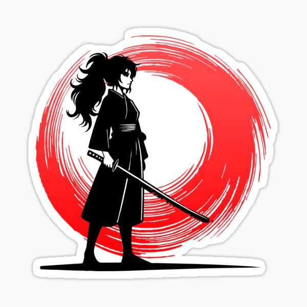 "Female Samurai,for samurai lovers japanese samurai desing" Sticker for ...