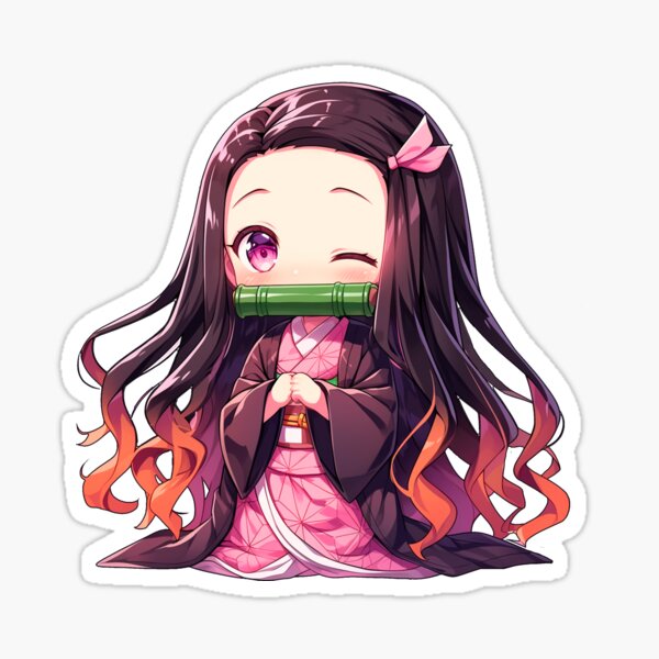 "Nezuko Kamado - chibi" Sticker by nayaramarey | Redbubble