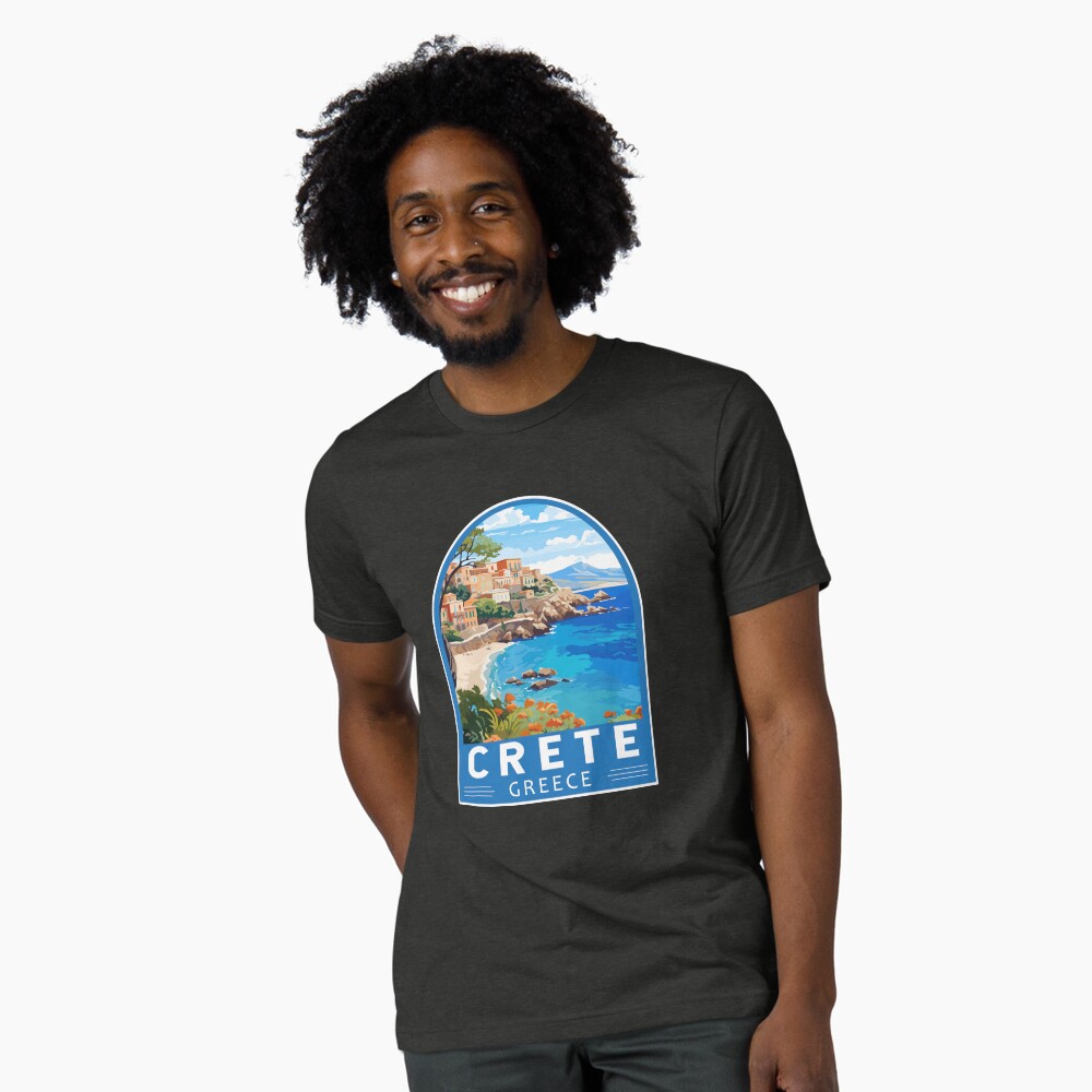 "Crete Greece Travel Art Emblem" Sticker for Sale by KrisSidDesigns ...
