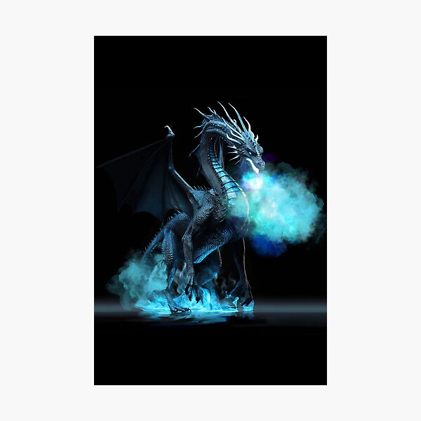 Dragon Breathing Blue Fire