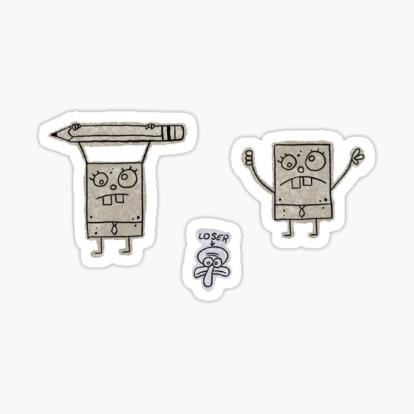 "Spongebob drawing" Sticker for Sale by Pe4nut00 | Redbubble