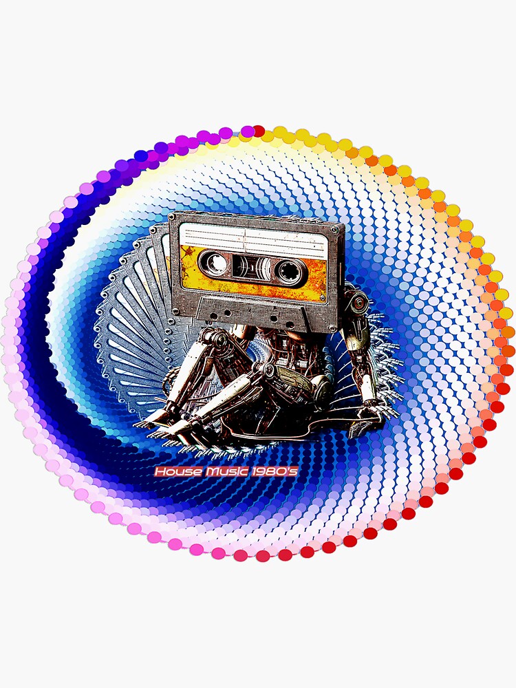 "Retro Rhythms: The Mechanical Soul" Sticker for Sale by CIRCUITVIBES ...