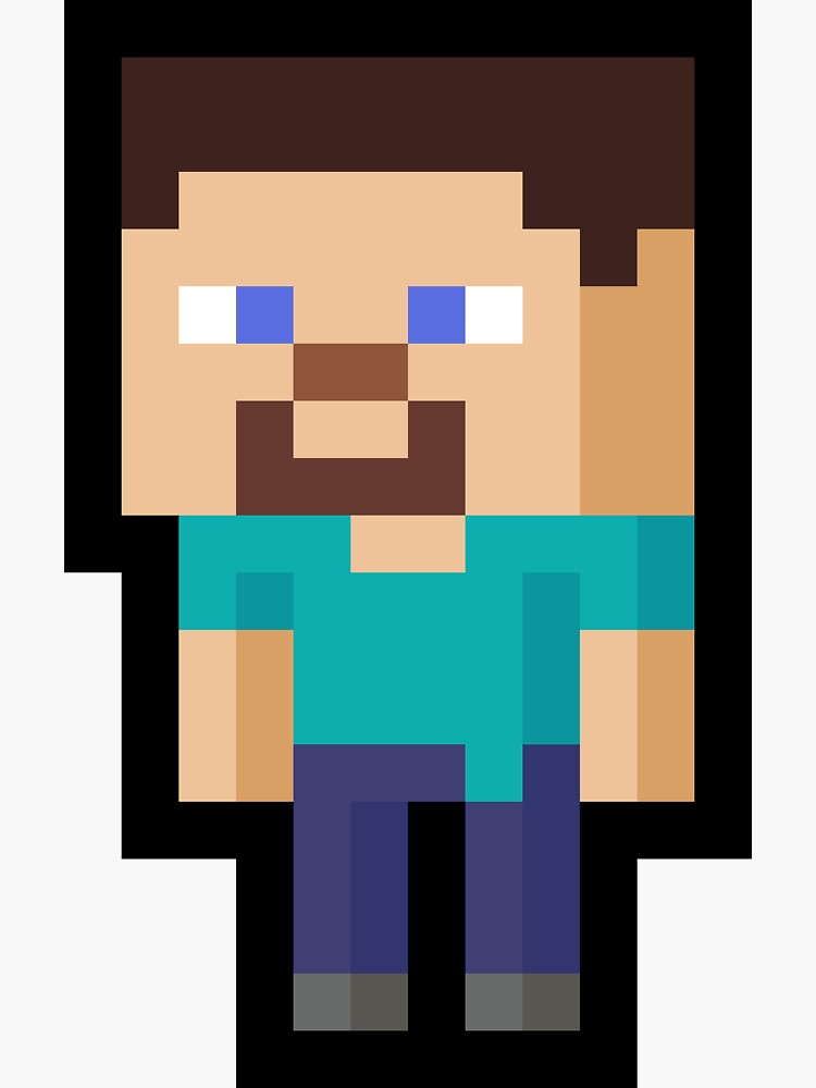 "Pixel Steve" Sticker for Sale by ReubenGeeArt | Redbubble