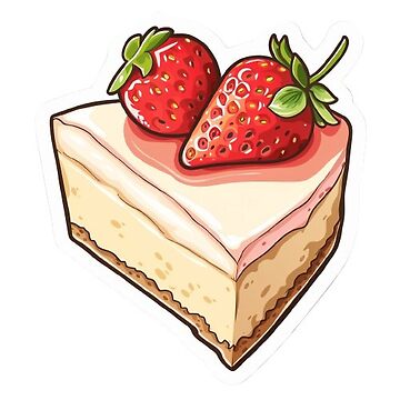 "Strawberry Cheesecake Sticker" Sticker for Sale by gabbydstickers ...