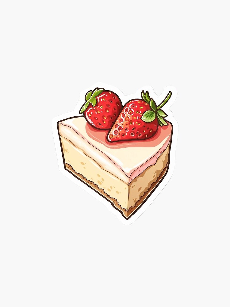 "Strawberry Cheesecake Sticker" Sticker for Sale by gabbydstickers ...