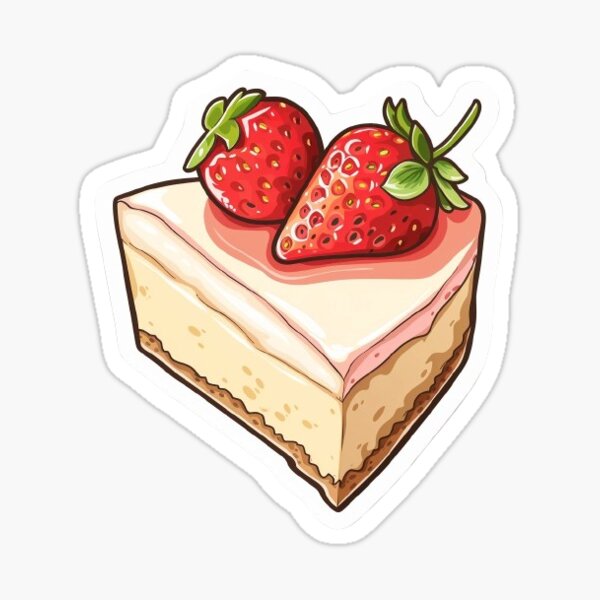 "Strawberry Cheesecake Sticker" Sticker for Sale by gabbydstickers ...