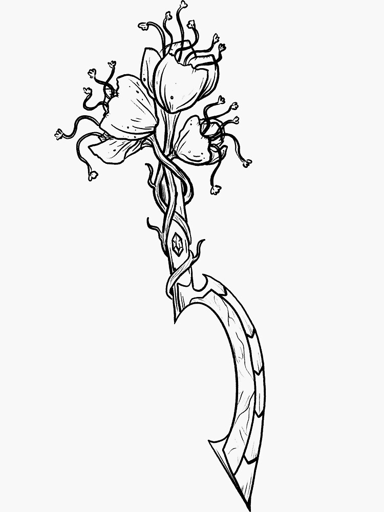 "Haemanthus blade: Red rising sword (obsidian)" Sticker for Sale by ...