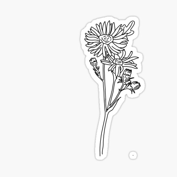 "Aster September Birth Flower" Sticker for Sale by Briannapascavis ...