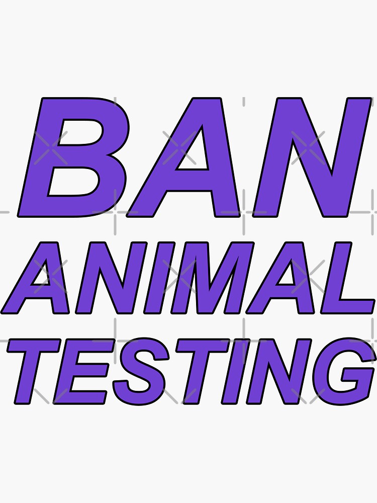 "Ban Animal Testing (Purple)" Sticker by haunterie | Redbubble