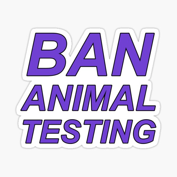 "Ban Animal Testing (Purple)" Sticker by haunterie | Redbubble