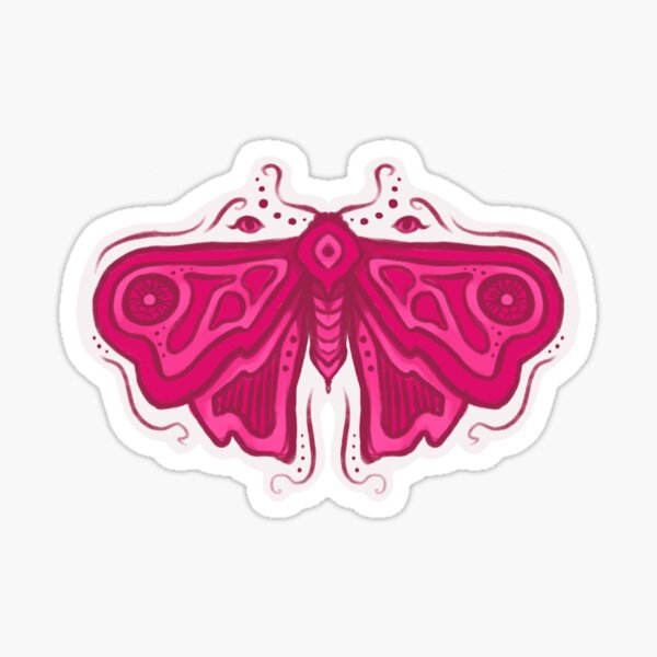 "Pink Moth" Sticker for Sale by envyis-green | Redbubble