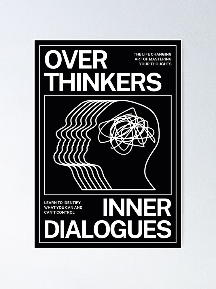 "Overthinkers | Psychedelic poster | Trippy wall art | Black Posters ...