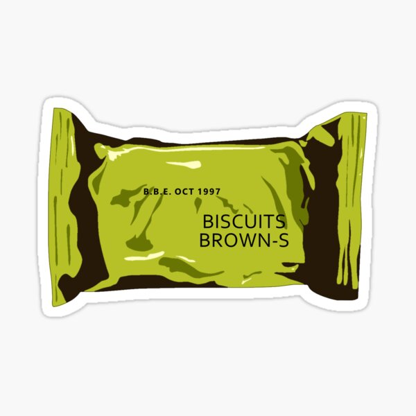 "Biscuits Brown Ration Pack Food" Sticker for Sale by csjwilkinson ...